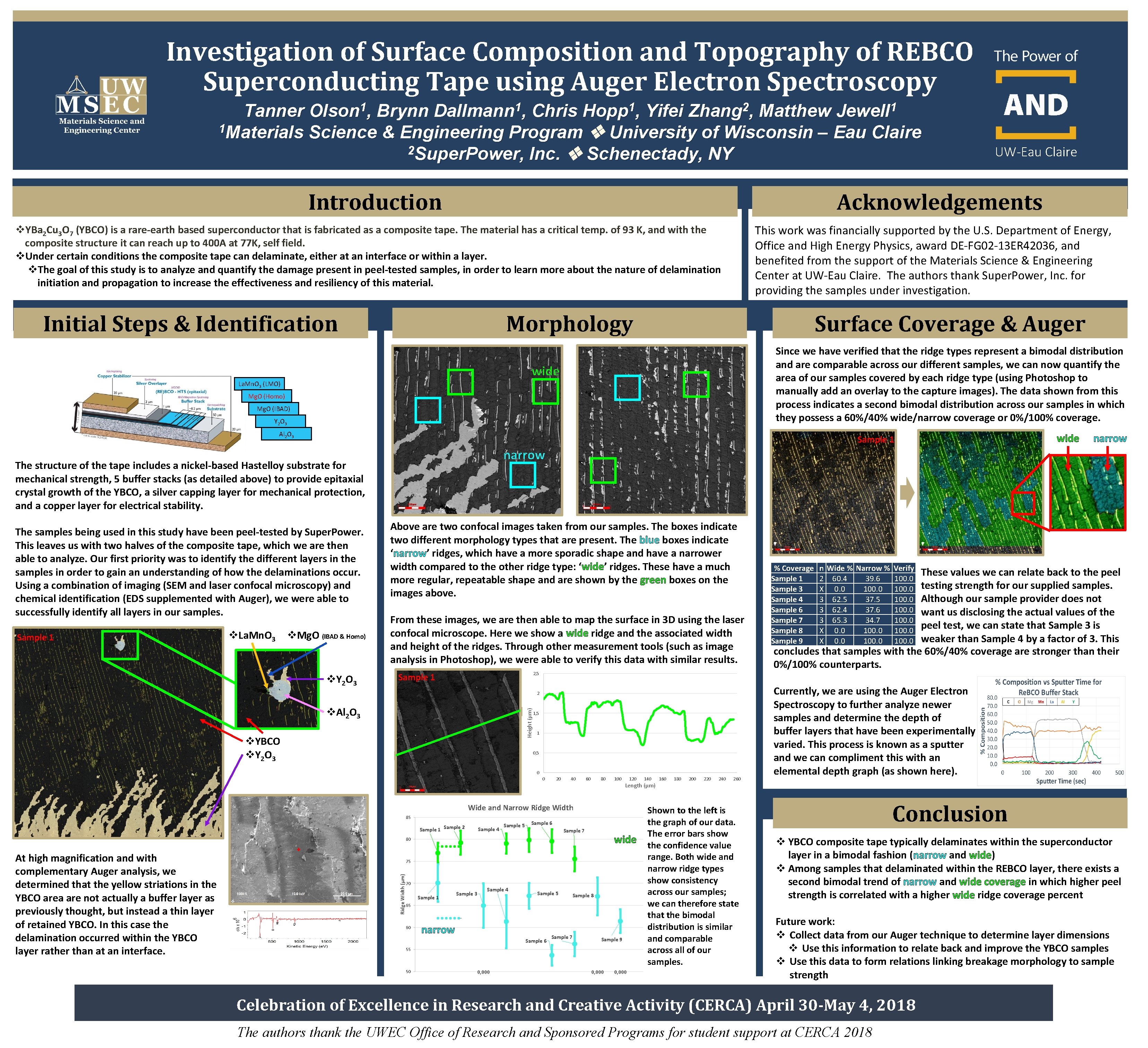 Investigation of Surface Composition and Topography of REBCO