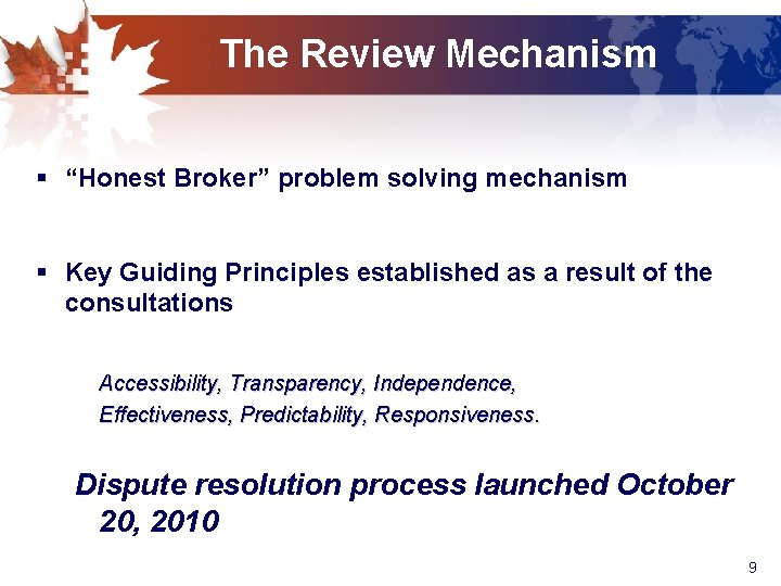 Building a review mechanism for the Canadian extractive