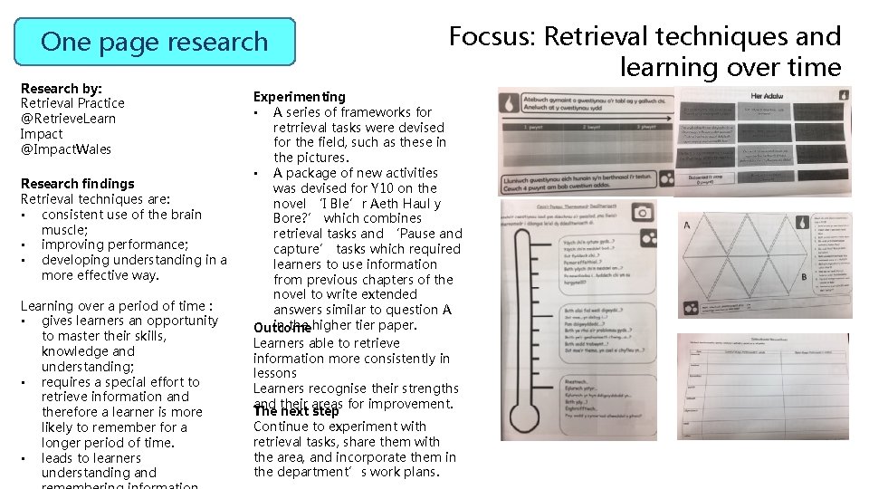 One page research Research by Retrieval Practice Retrieve