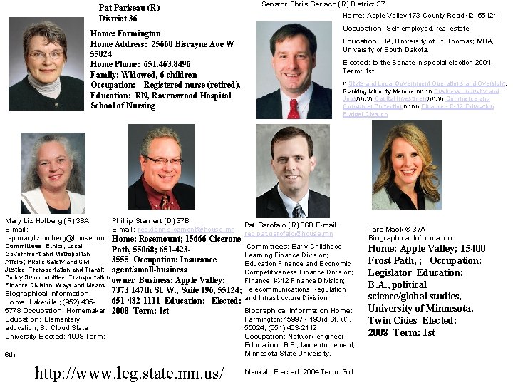 Responsibilities Membership Legislative 134 representatives Introduce ...