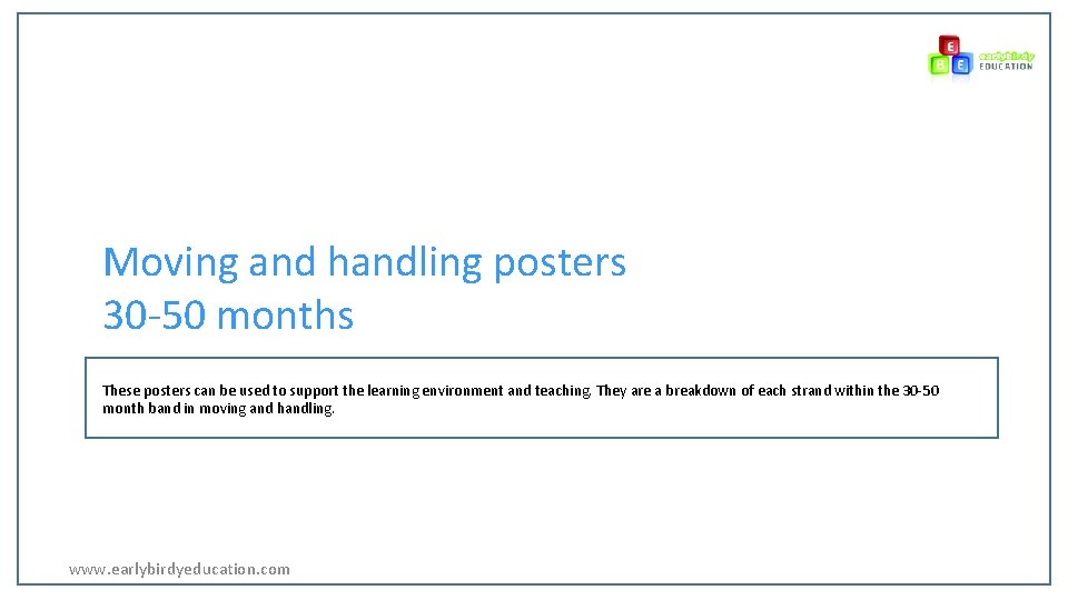 Moving and handling posters 30 50 months These