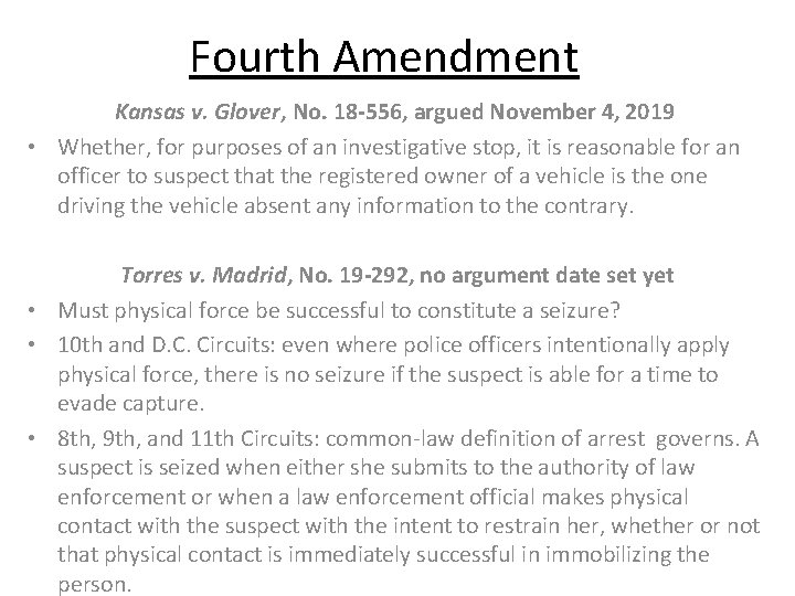 SUPREME COURT AND THIRD CIRCUIT CASE HIGHLIGHTS 2019