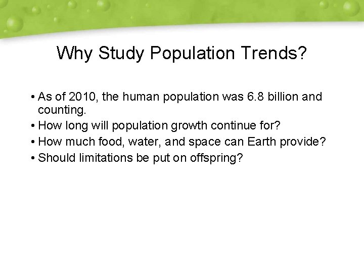 CHAPTER 8 Human Population Lesson 8 1 Trends