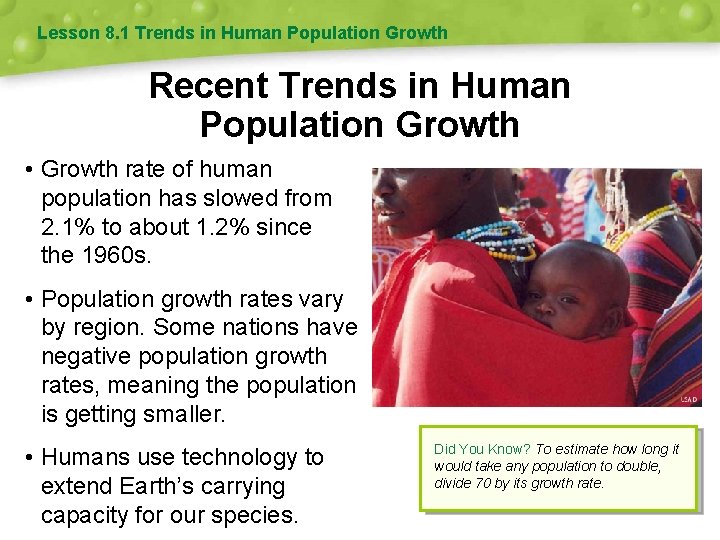 CHAPTER 8 Human Population Lesson 8 1 Trends