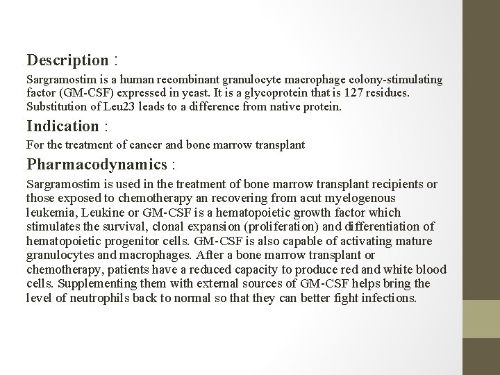 Sargramostim Drugbank ID DB 00020 Protein chemical formula