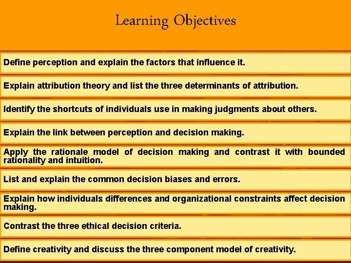 Chapter 6 Perception and Individual Decision Making 1