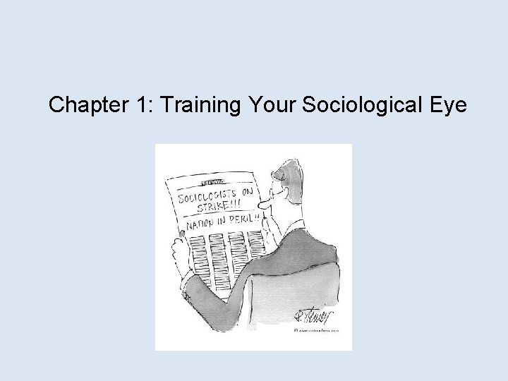 Chapter 1 Training Your Sociological Eye What is