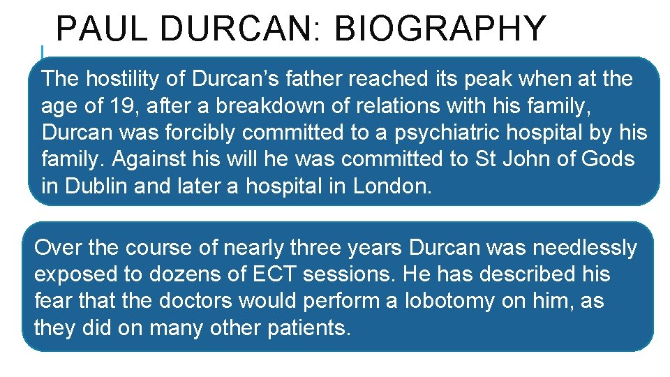 PAUL DURCAN 5 th Year Poetry Born in