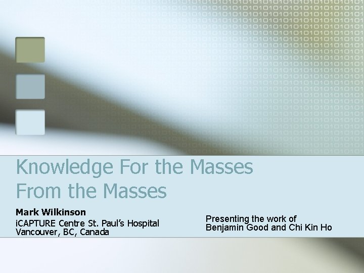 Knowledge For the Masses From the Masses Mark