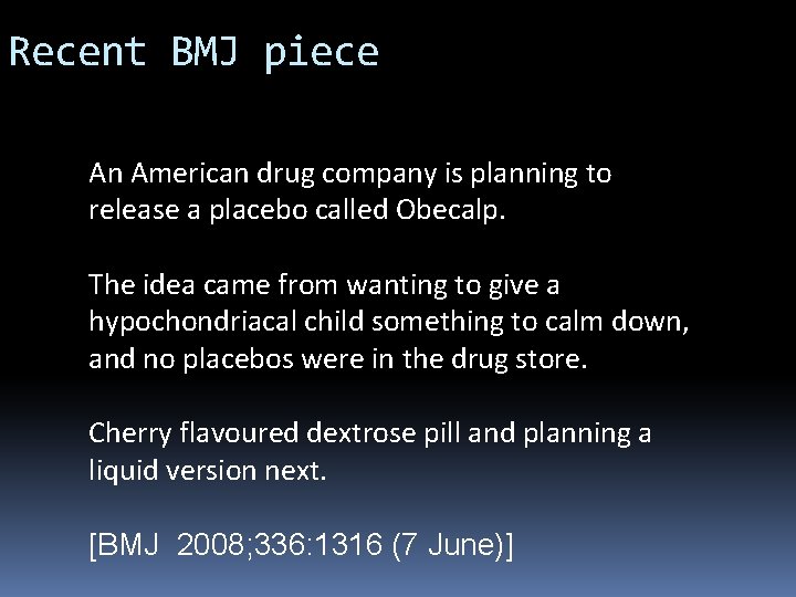 Drug Companies and the Media by Dr Angus