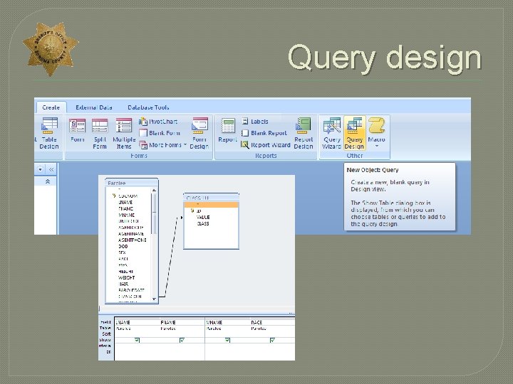 Building MS Access Reports Creating queries and reports