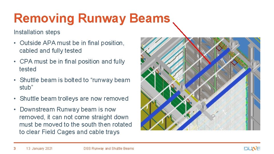 DSS Row 25 Shuttle Beam and Runway Beam