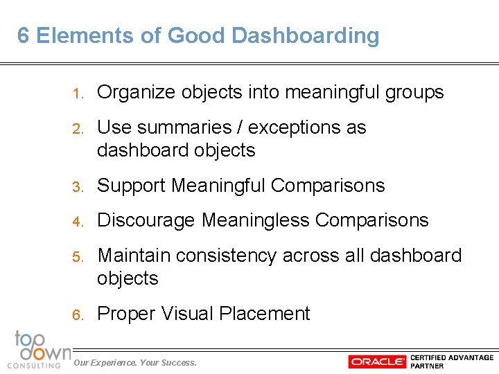 Effective Use of Dashboards and KPIs Presented by