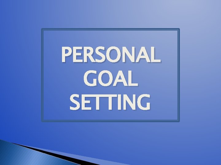 PERSONAL GOAL SETTING Enjoying Yogurt Treat Winter 2016