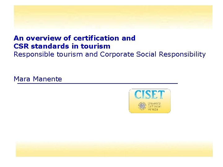 An overview of certification and CSR standards in
