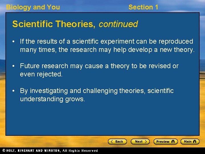 Biology and You Bio I Unit 1 Review