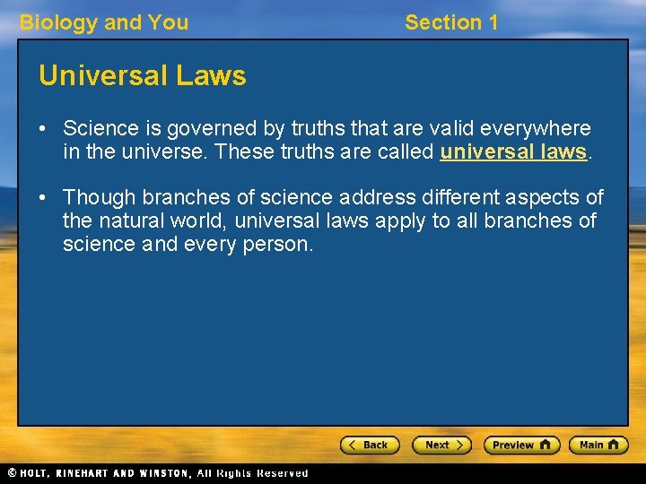 Biology and You Bio I Unit 1 Review