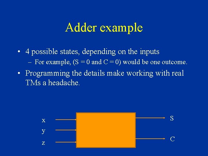 CS 101 Sept 18 Adder circuit example handout