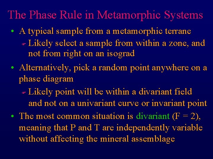 Chapter 24 Stable Mineral Assemblages in Metamorphic Rocks