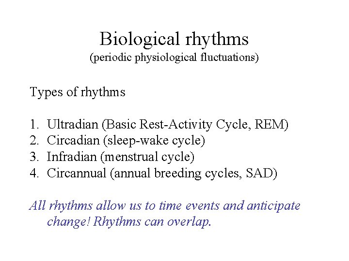 COGNITIVE SCIENCE 17 Biological Rhythms Part 1 Jaime