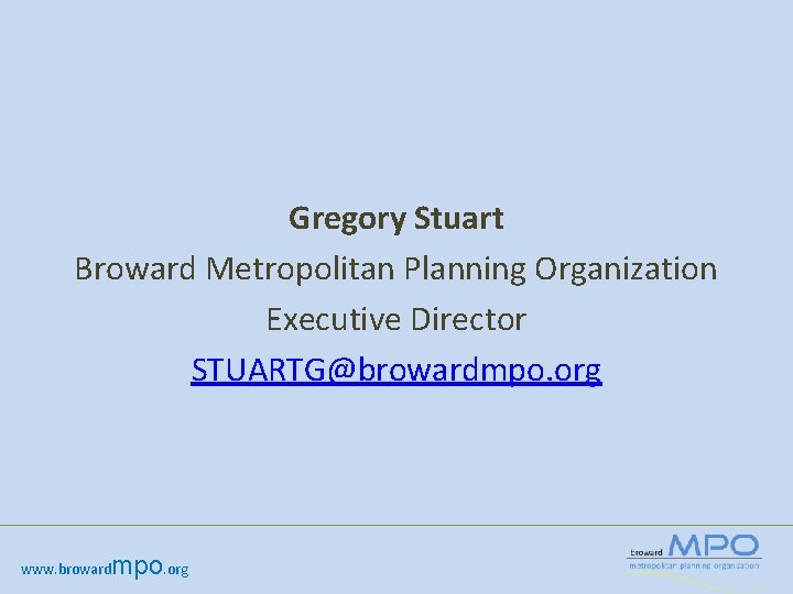 Broward Transformation 2035 Long Range Transportation Plan www