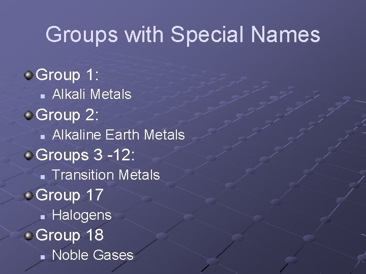 The Periodic Table Formation of Ions Development of