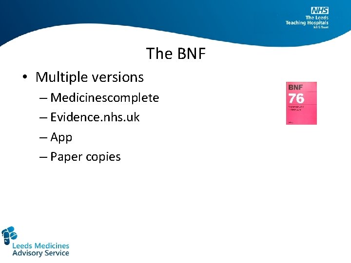Medicines Resources Update Dave Abbott Pharmacist Leeds Medicines