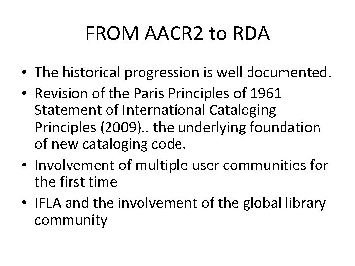 Basic Cataloging Workshop Using RDA for Resource Description