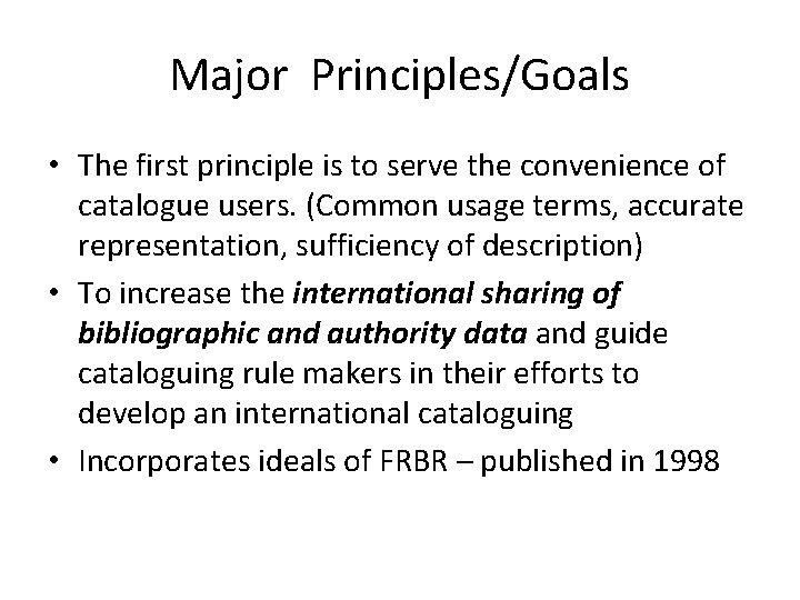 Basic Cataloging Workshop Using RDA for Resource Description