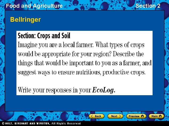 Food and Agriculture Section 2 Crops and Soil