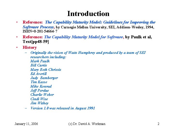Software Process Improvement SEI Capability Maturity Model CEN