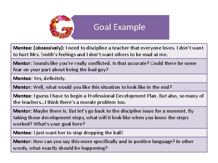 GROWS MODEL FOR MENTORING PROBLEM SOLVING Adapted with