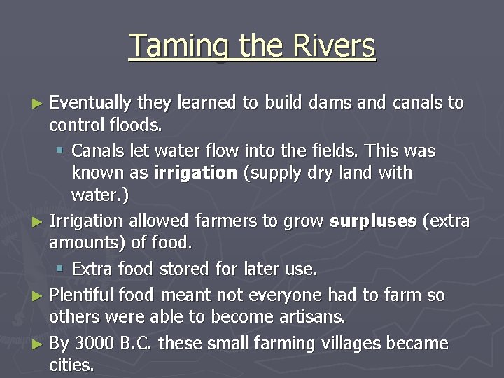 The Sumerians Chapter 4 Lesson 1 The First
