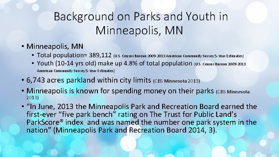 Urban Neighborhood Park Accessibility for Highest Density Areas
