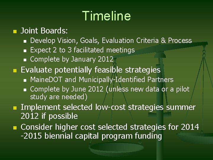 Establishing a Joint Vision Goals for US Route