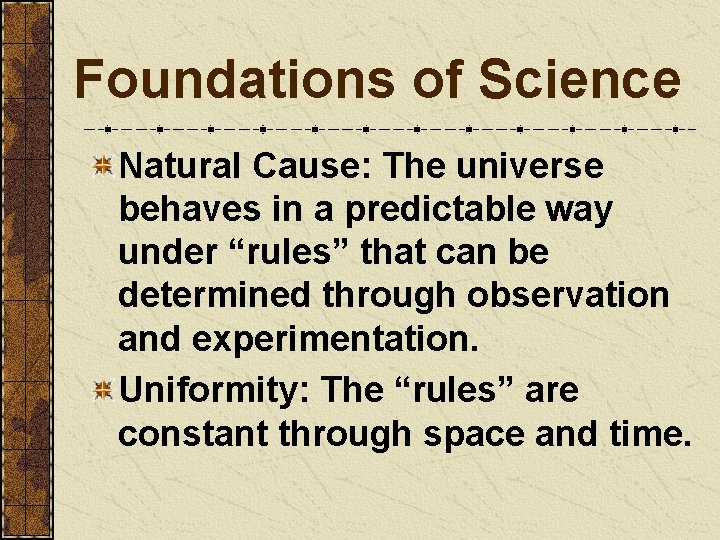 Environmental Problems Foundations of Science Natural Cause The