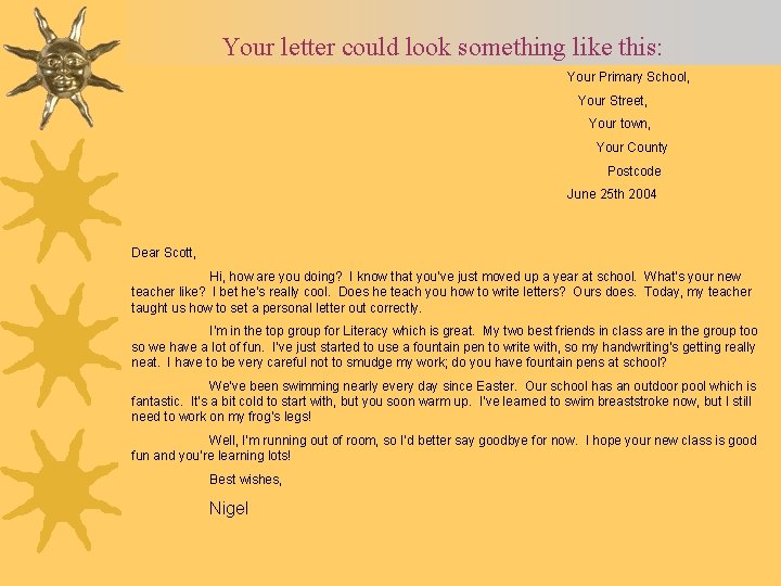 How to set out an Informal letter Modern