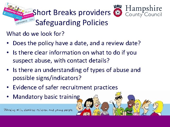 Short Breaks Activities for Disabled Children and Safeguarding