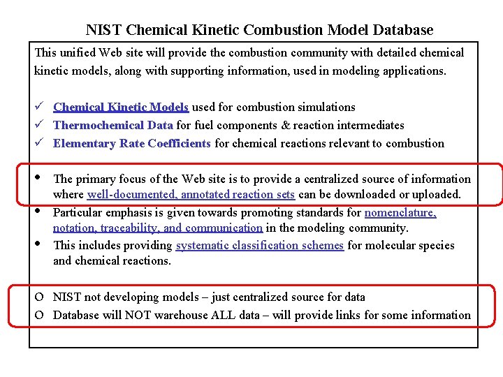 NIST Real Fuels Chemical Kinetic Combustion Model Database