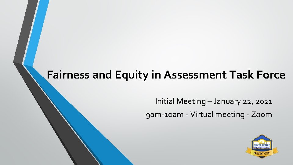 Fairness and Equity in Assessment Task Force Initial