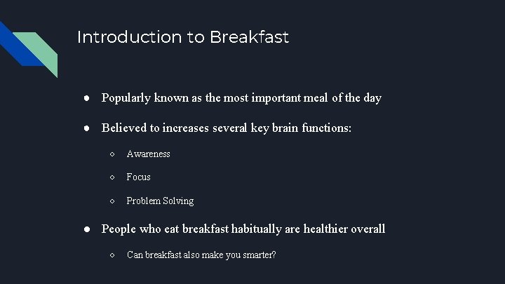 Breakfast The Most Important Meal of the Day