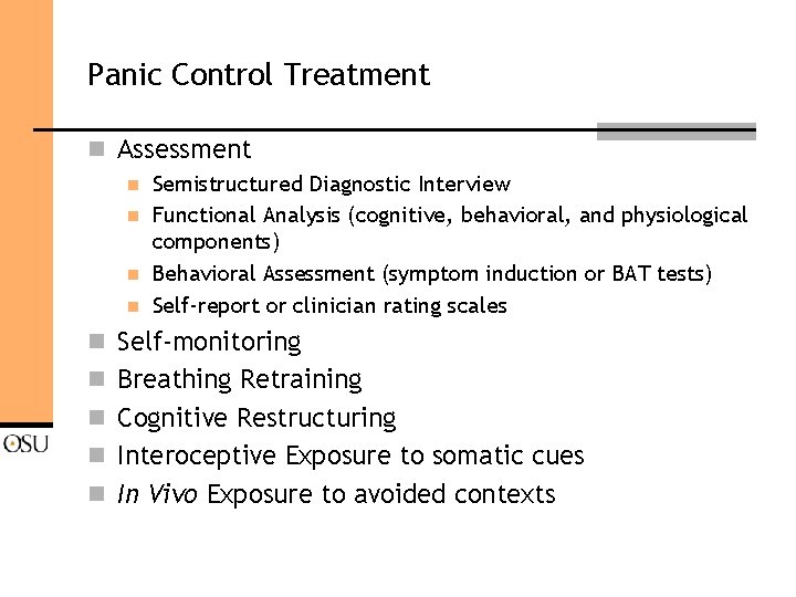 Anxiety Disorders Treatment Chapter 4 Treatment Biological Approaches