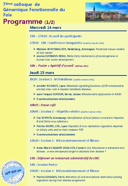 7 ime colloque de Gnomique Fonctionnelle du Foie