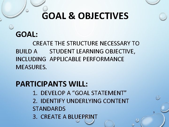 STUDENT LEARNING OBJECTIVES SLOS DESIGNING PENNSYLVANIA DEPARTMENT OF