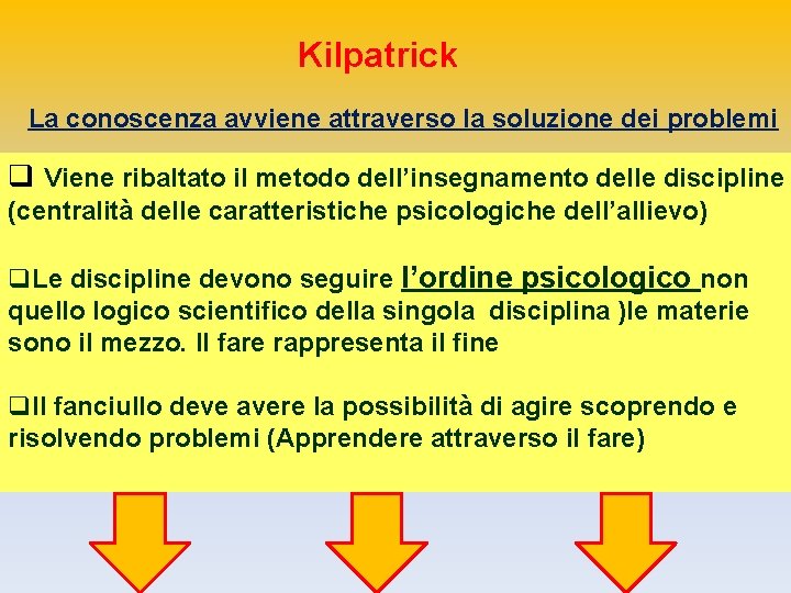 Kilpatrick La didattica dei progetti Giacomo Bortone La