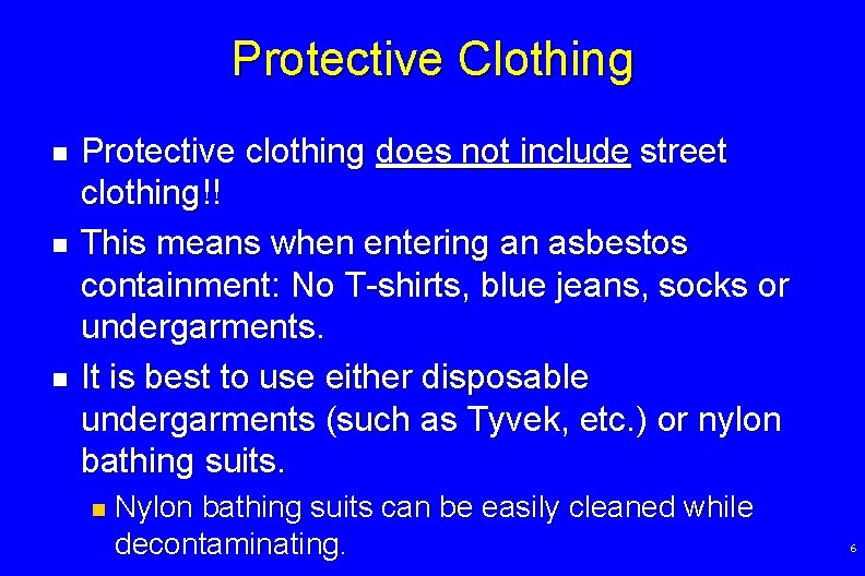 Asbestos NESHAP Inspection and Safety Procedures Course Chapter