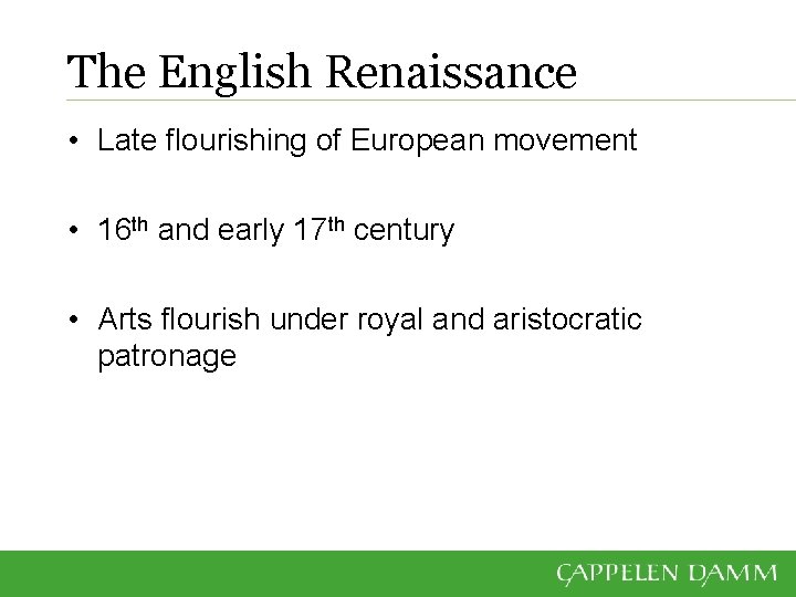 Chapter 2 The Renaissance and Shakespeare Bilde inn