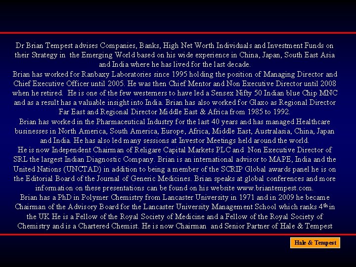 Strategic Changes in the Global Pharmaceutical Market Dr