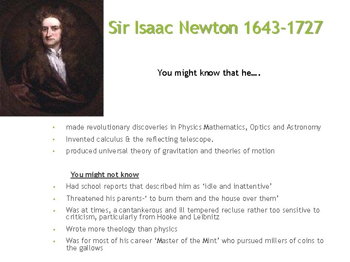 Baseline Aiming for 4 Define newtons three laws