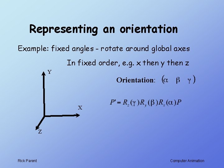 Computer Animation Algorithms and Techniques Technical Background Display